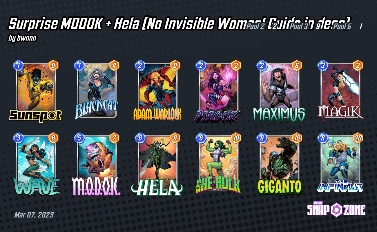 Surprise MODOK + Hela (No Invisible Woman! Guide in desc) - Decks ...