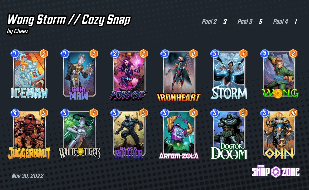 Wong Storm // Cozy Snap - Decks - Marvel Snap Zone