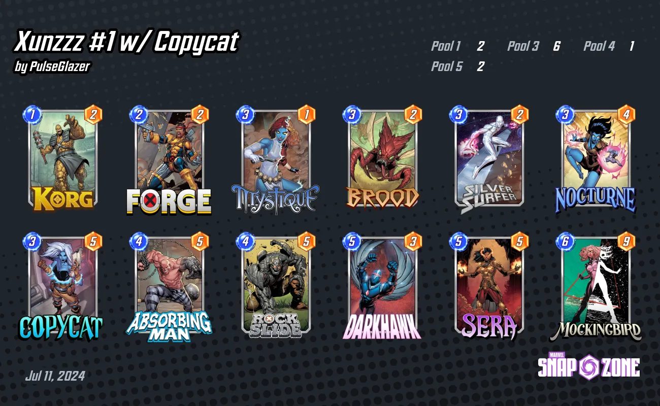Xunzzz #1 w/ Copycat - Decks - Marvel Snap Zone